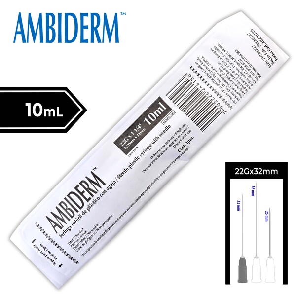 Medically - Jeringa 10 ml. c/aguja 22gx32mm. c/1 pz. - Farmacia a domicilio
