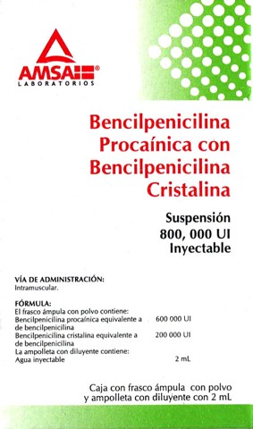Medically - Bencilpna. proca/crista. susp. iny. c/1 amp. 800,000 u ...